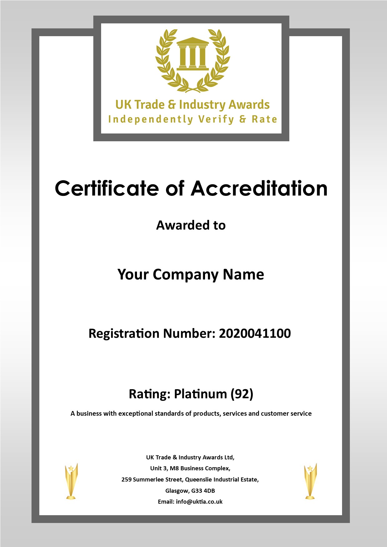 Benefits Of Accreditation - UK Trade And Industry Awards
